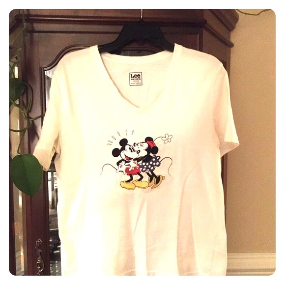 Vintage | Tops | Mickey Minnie Mouse Smooch V Neck | Poshmark